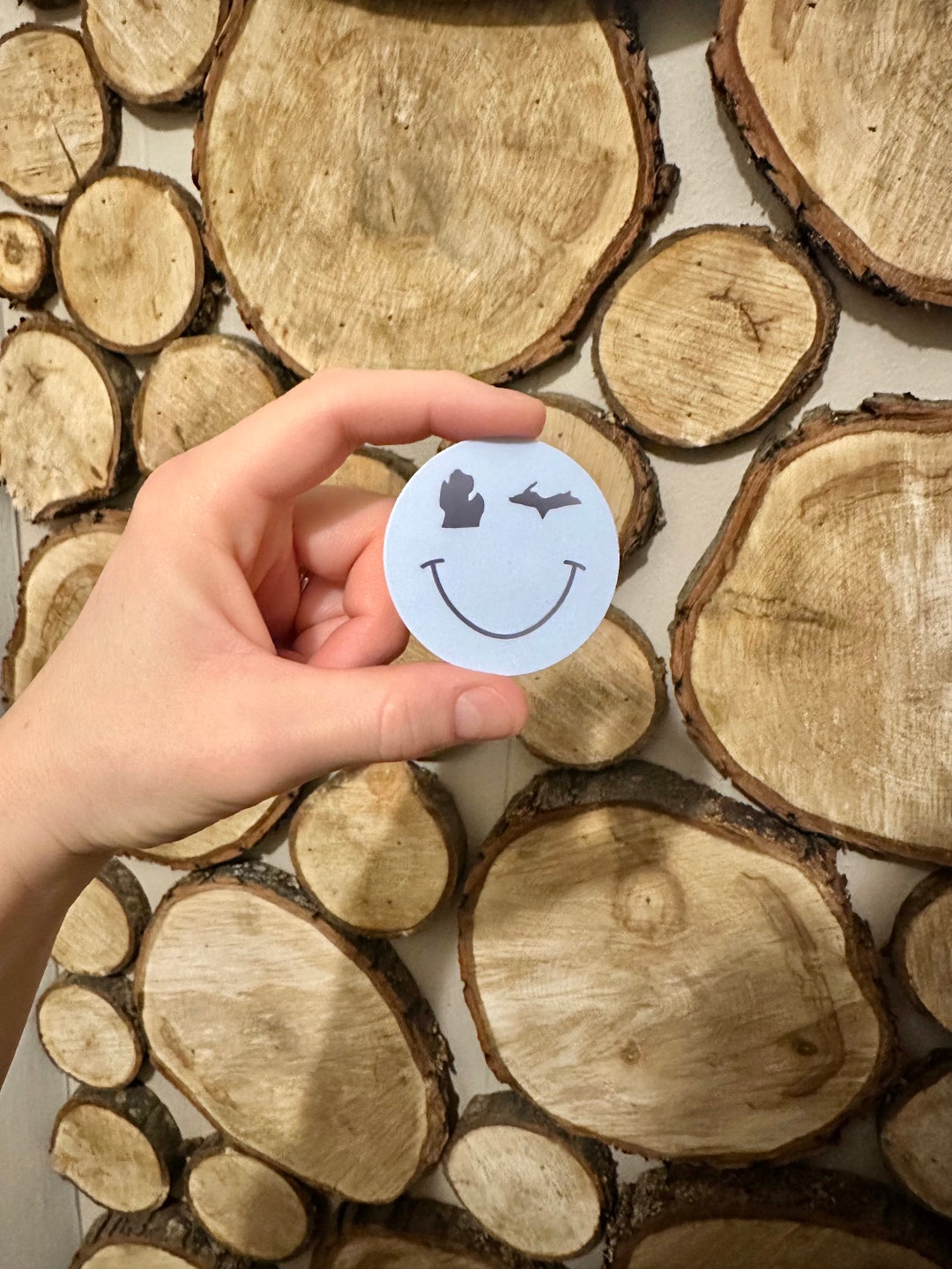 Michigan Smiley Sticker MICHIGAN Michigan Lover up North - Etsy