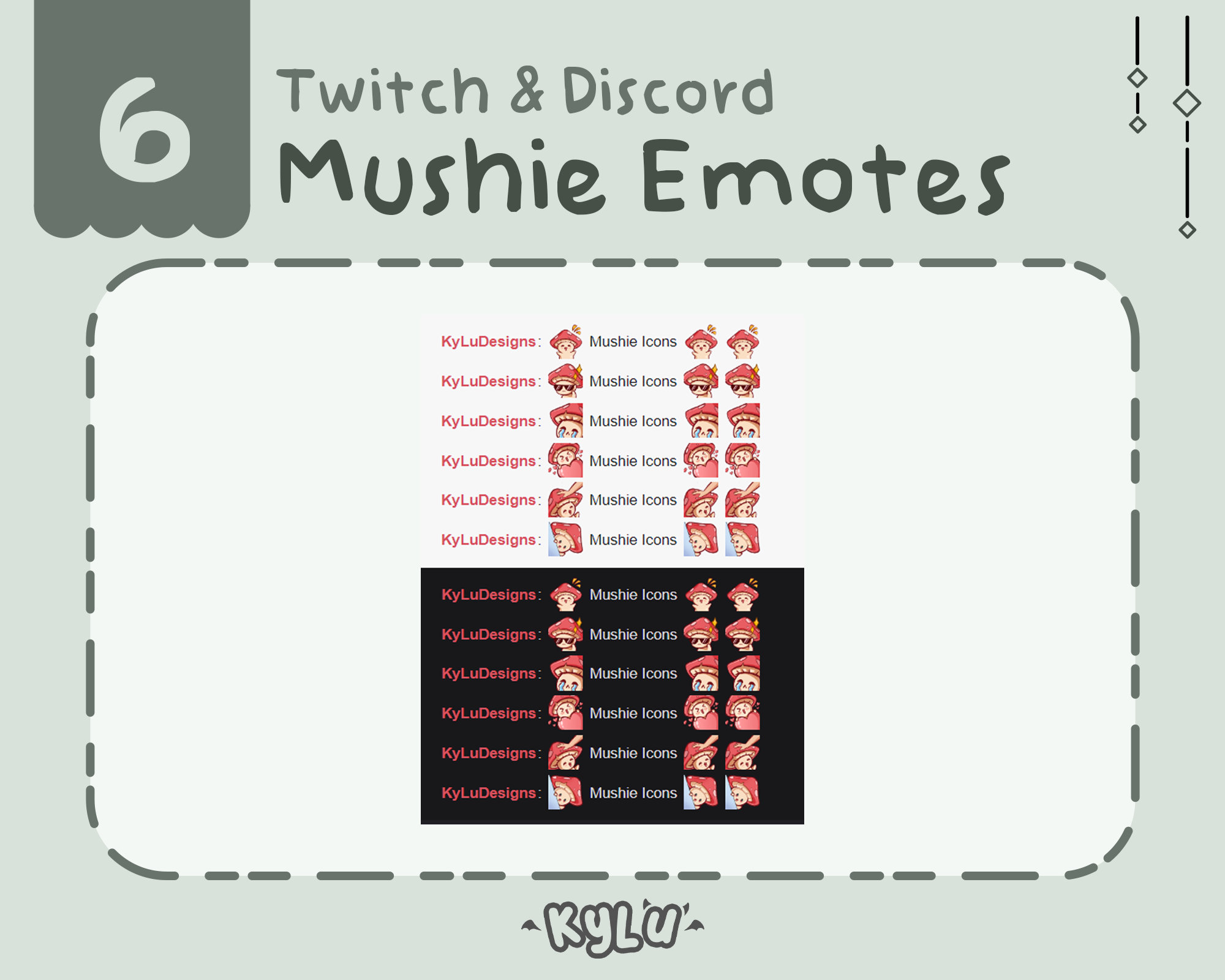 6 Cute Mushie Emotes︱mushroom Emotes for Twitch & Discord - Etsy