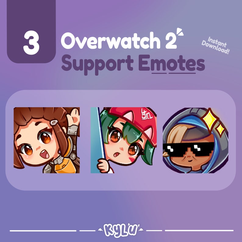 Overwatch 2 Support Emotes || Twitch Emotes || Brigitte Kiriko Ana ...
