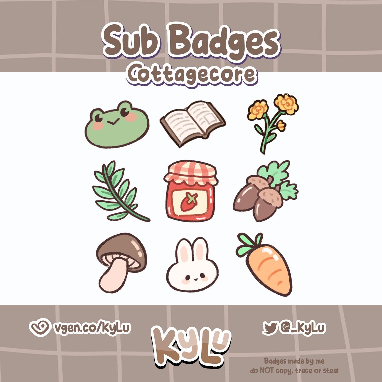 9 Cute Cottagecore Sub / Bits / Discord Badges︱cottagecore Fairycore ...