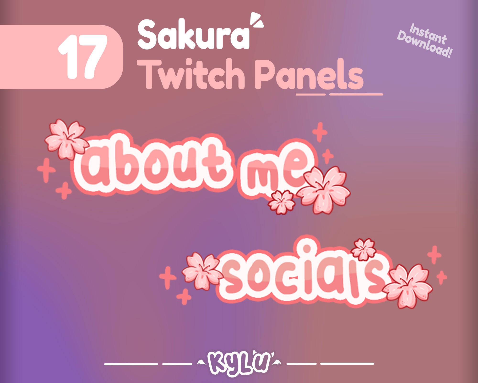 17 Cute Sakura Twitch Panels 17 640x220px Sakura Panels for Streamers - Etsy