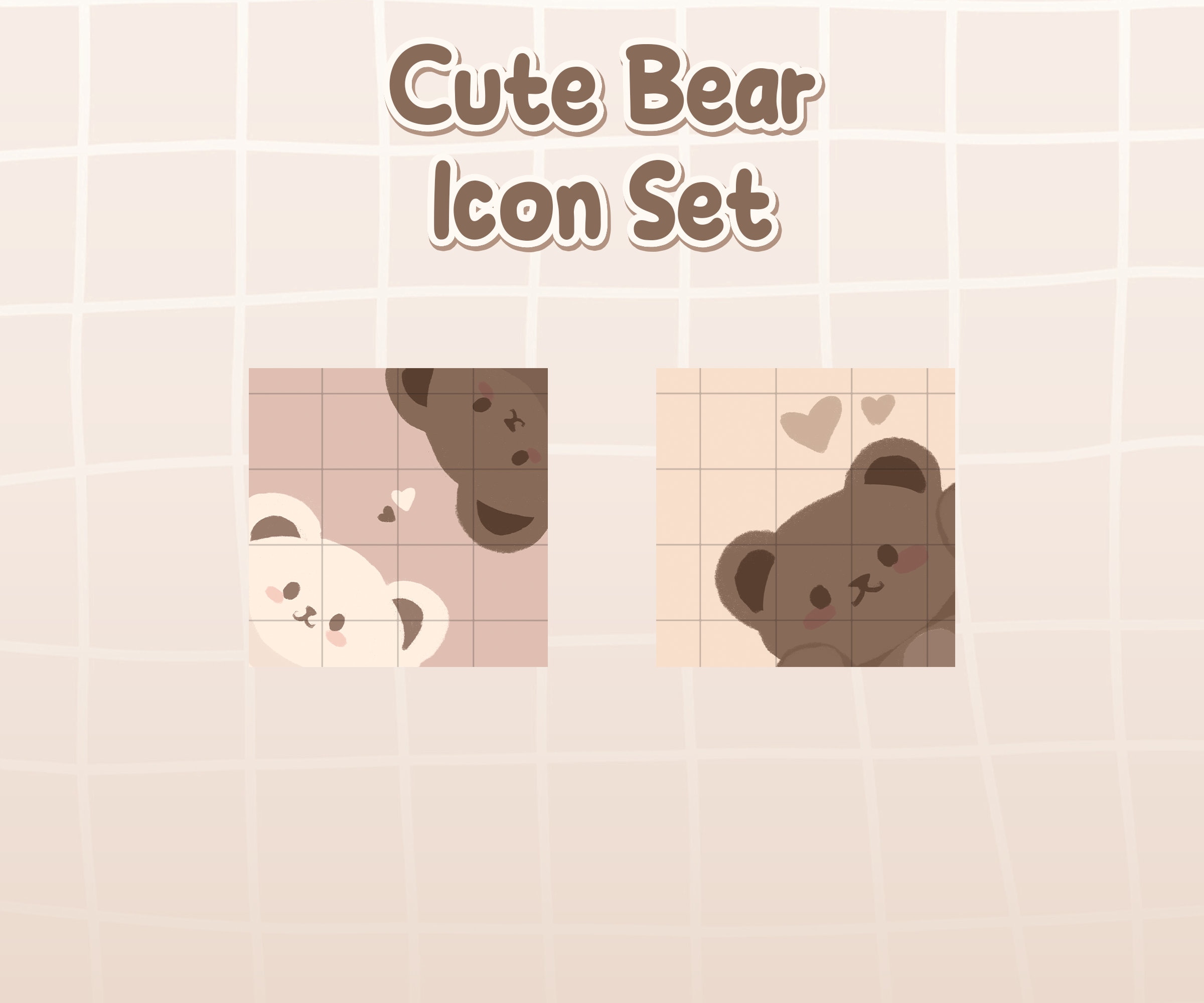 Cute Bear App Icons Set | Ios & Android Home Screen (digital Download ...