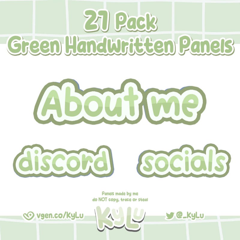 Twitch About Panel Green - Etsy