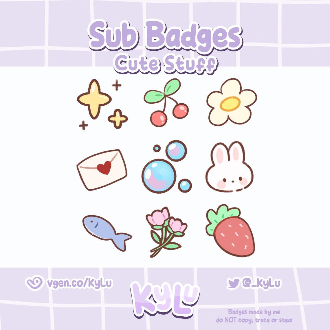 9 Cute Sub / Bits / Discord Badges︱cute Badges for Twitch Streamers - Etsy