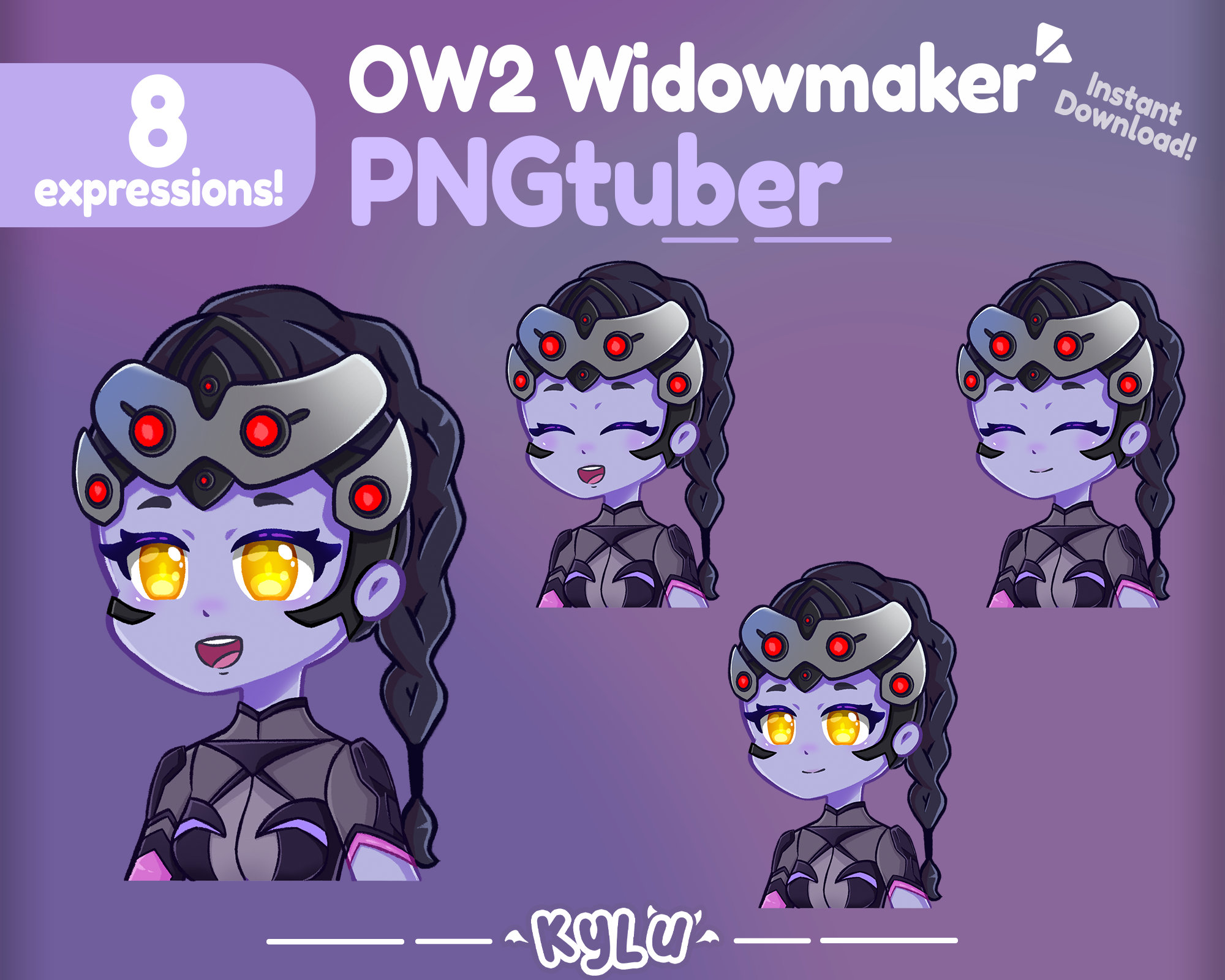Widowmaker Overwatch 2 Pngtuber: 8 Expressions (digital Download) - Etsy
