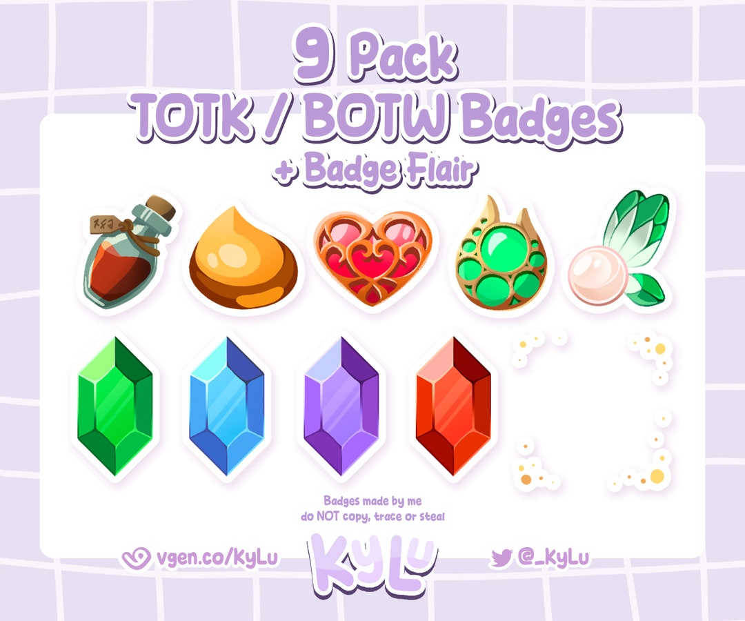 9 TOTK / BOTW Sub & Bit Badges With Flair for Twitch/youtube | Twitch ...