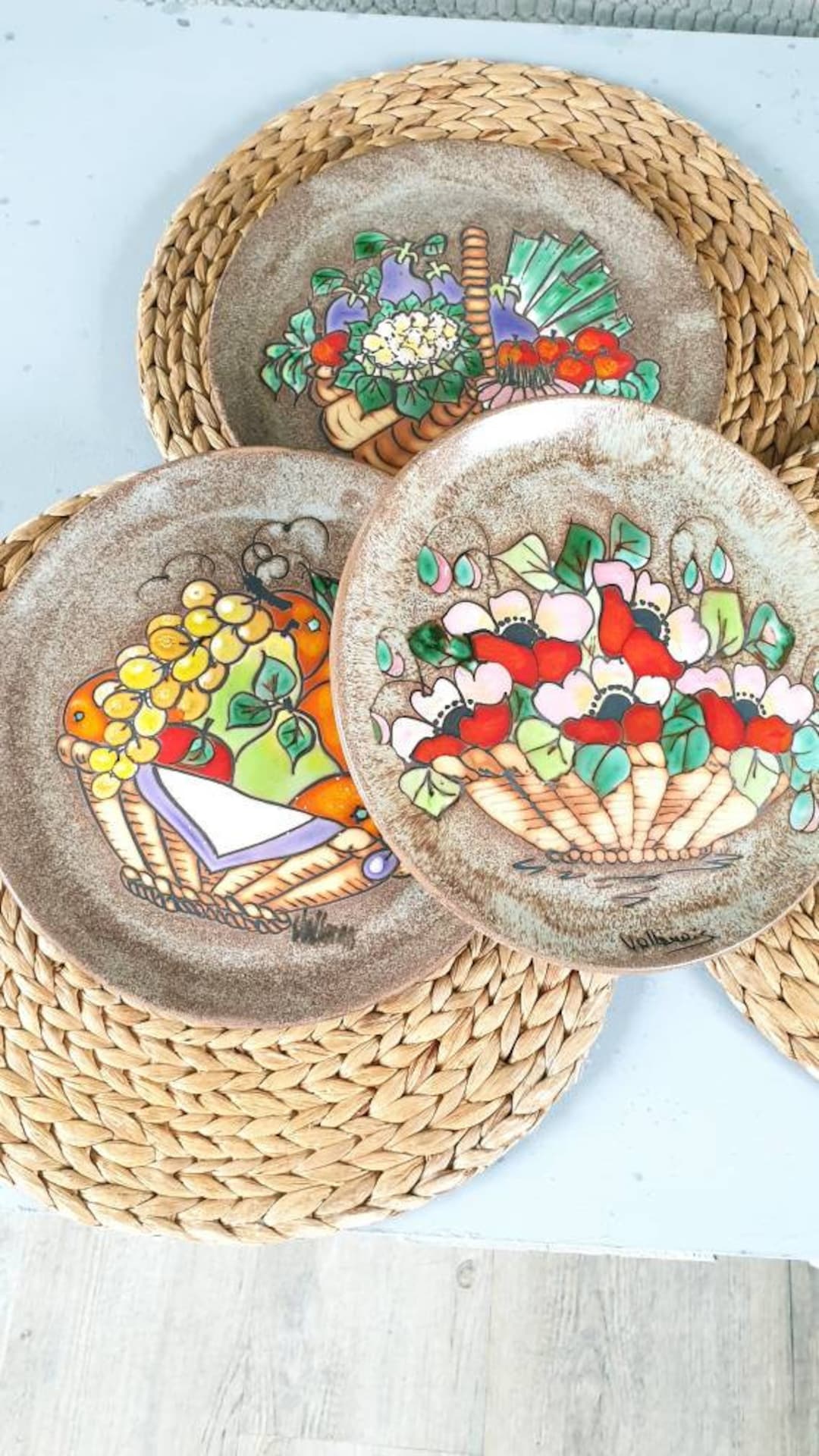 Set of 3 Plates From the Famous Vallauris France Ceramics Magnificent ...