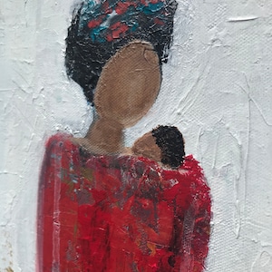 Mama- 20"x16" One of a Kind Original Acrylic Painting Canvas Figurative ...