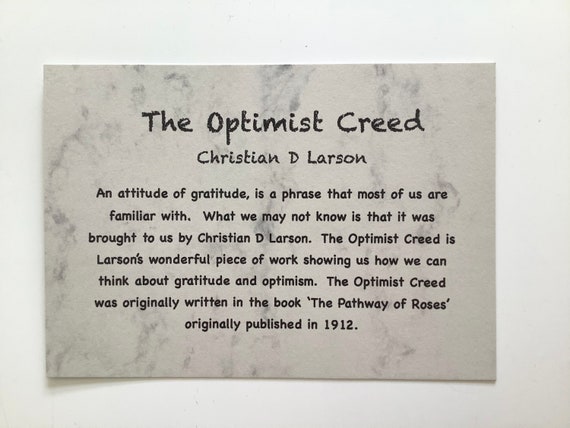 Optimists Creed