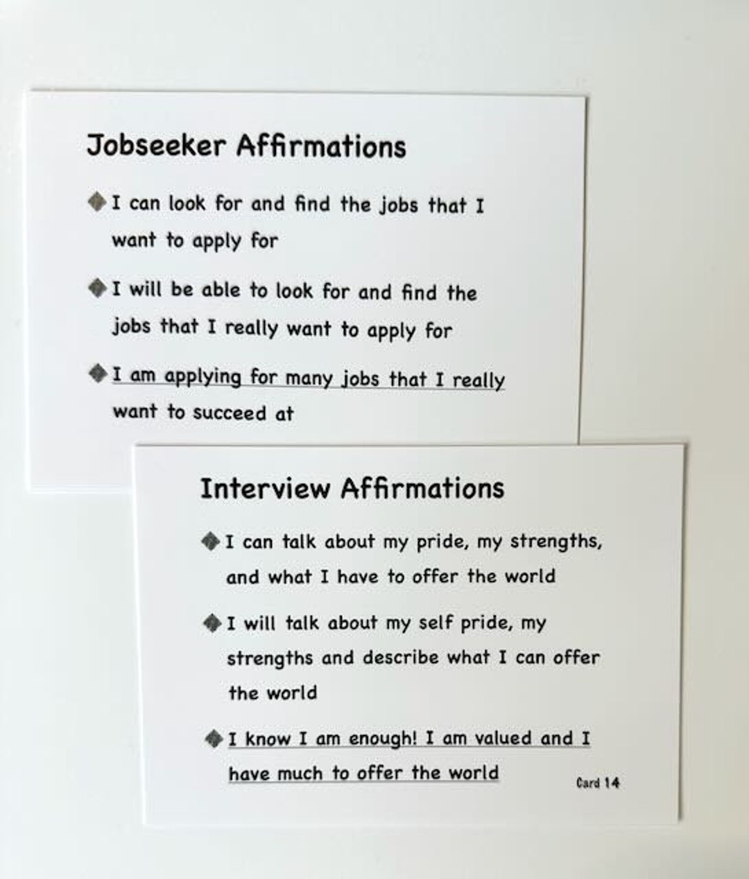Job Interview Flashcards Positive Affirmations - Etsy