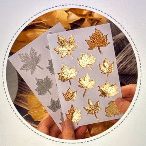 Gold Leaf Stickers - Etsy
