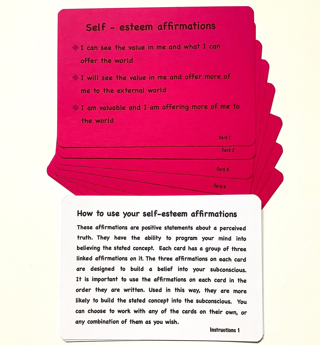 Self Esteem Positive Affirmation Flash Card Set - Etsy UK