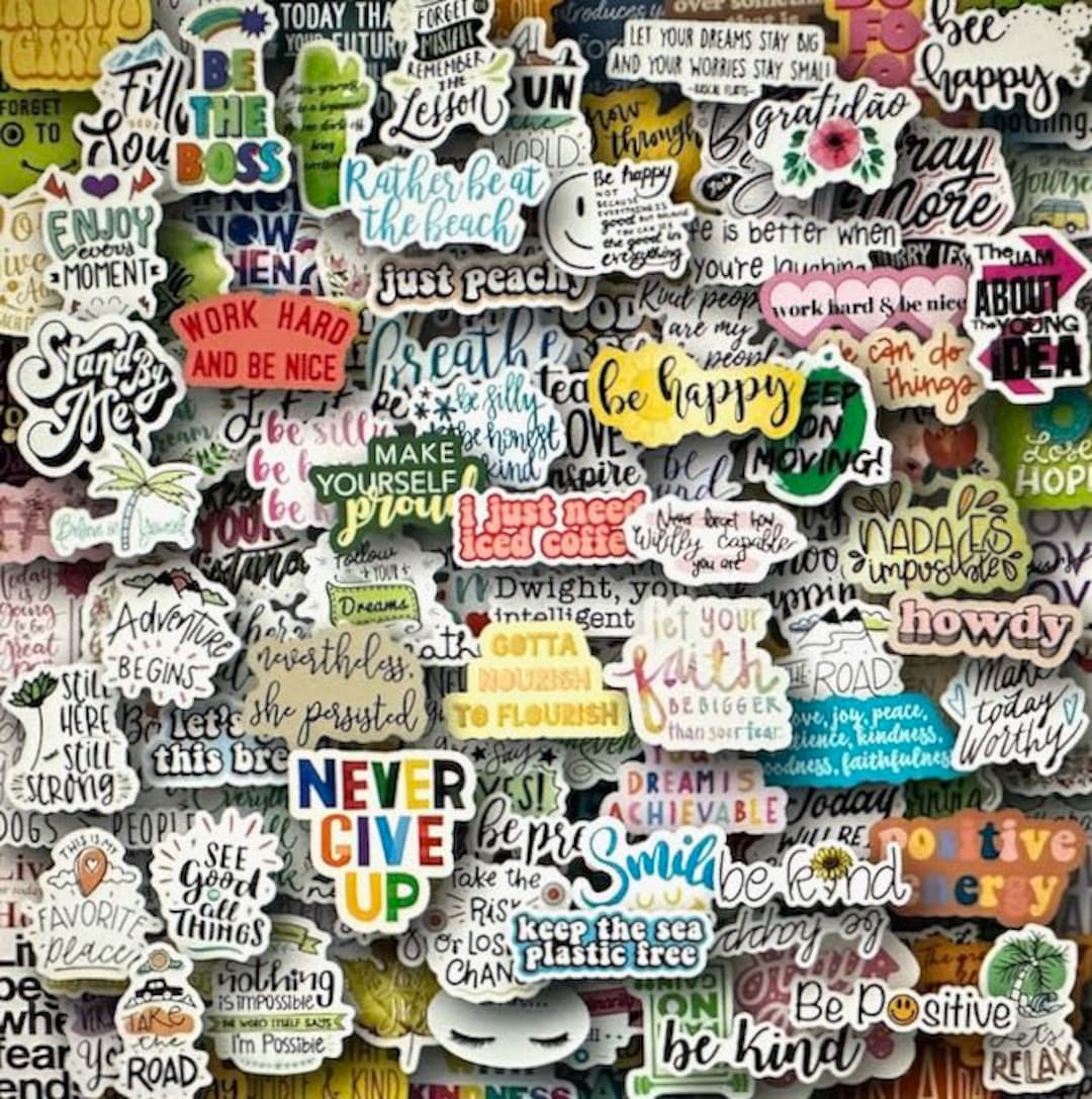 Inspirational and Positive Words Sticker Pack 25 or 50 - Etsy
