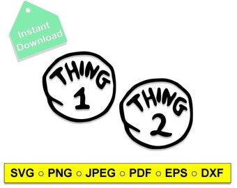 Thing 2 Iron On | Etsy