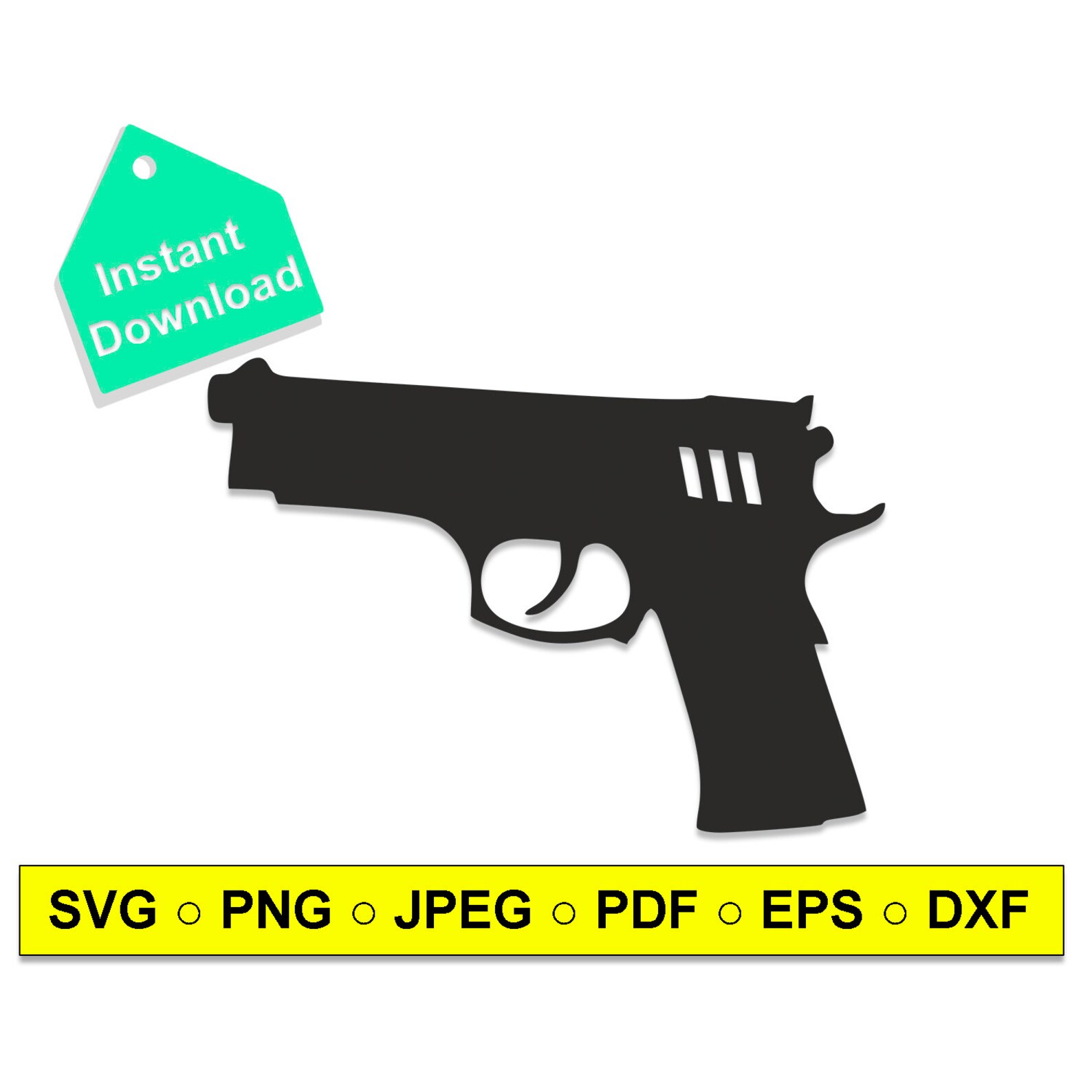 Gun Svg Handgun Svg Revolver SVG Pistol Cut Fileseps - Etsy