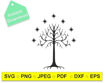 The Tree of Gondor SVG, CDR, .EPS, .ai, Png, Cut File, Iron On, Decals ...