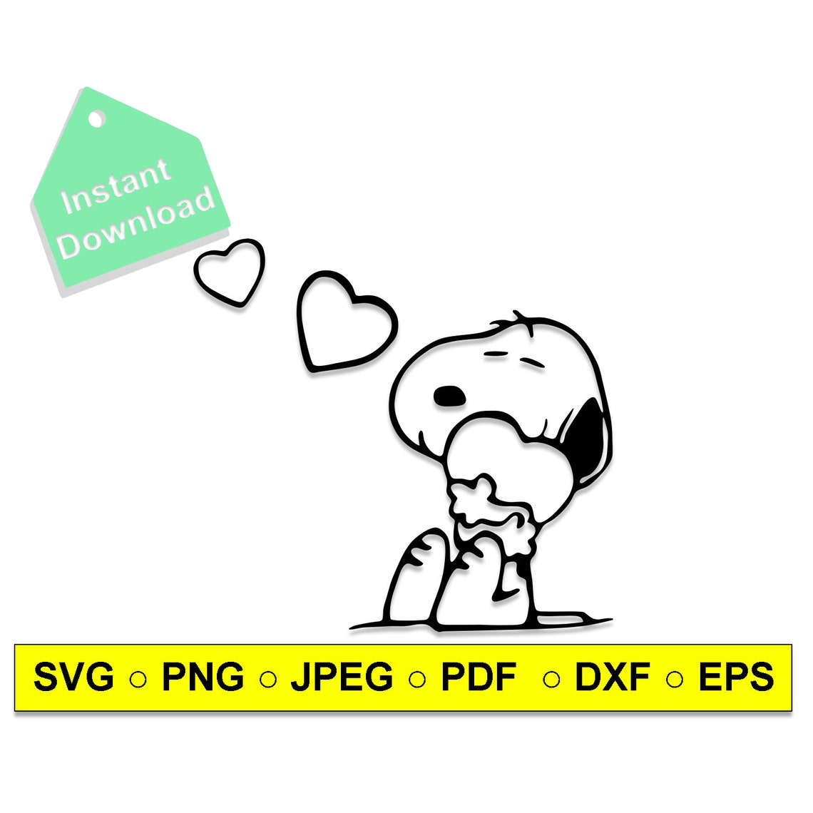 Snoopy Svg,cute Snoopy, SVG File, EPS File, Png File, JPG, Instant ...
