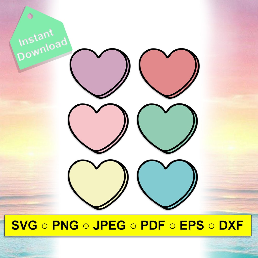 Heart Pastel Svg,heart Vector,valentains Day Svg Heart Svg, Love Svg ...