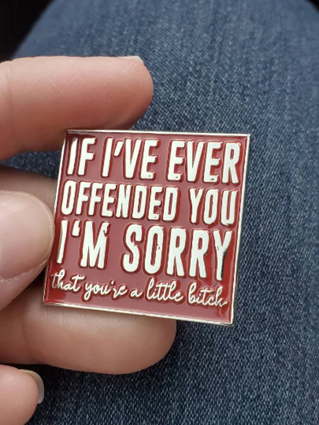 Offended Pin, Collectible, Funny, Im Sorry, Meme, Gift for Him or Her ...