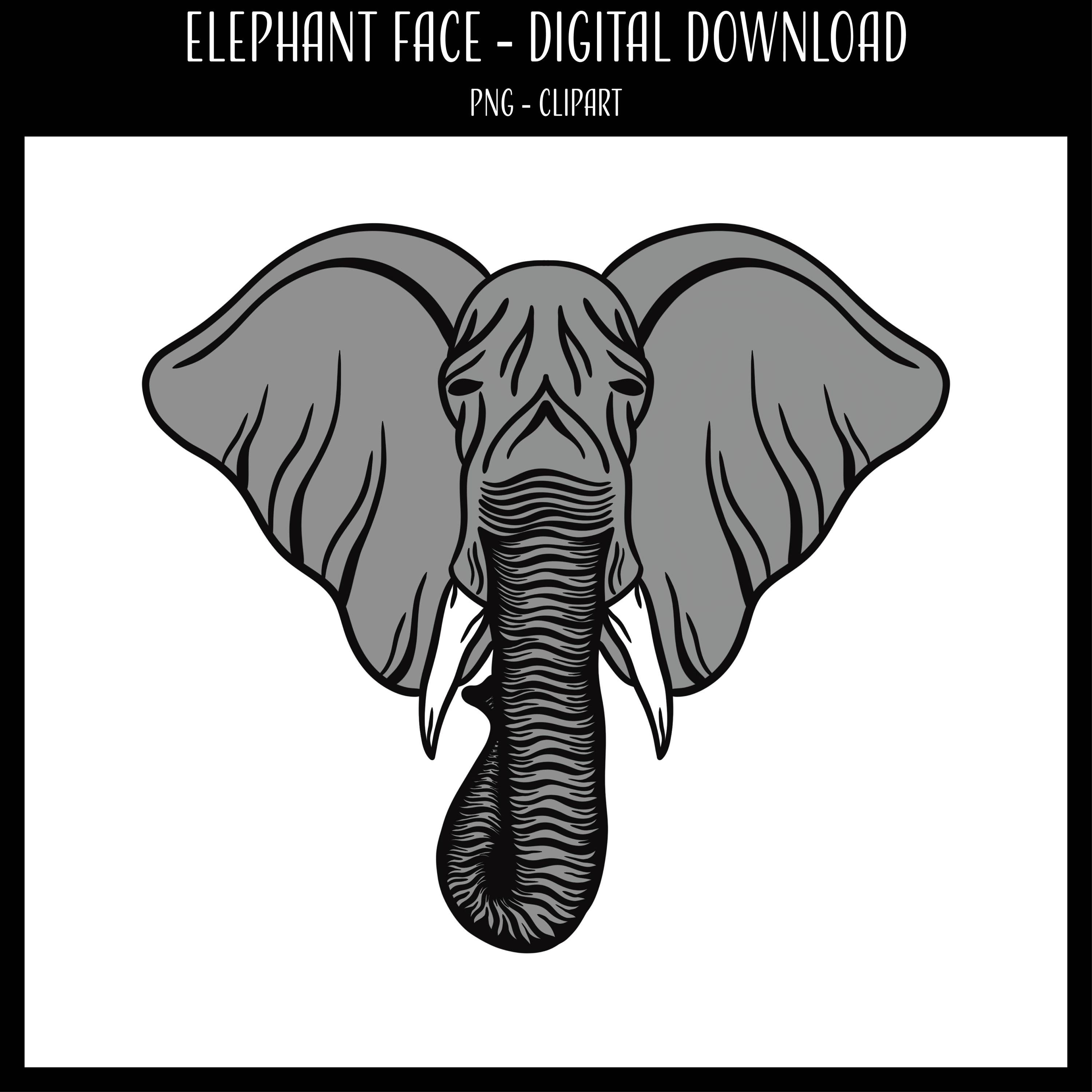 Elephant Face PNG | Elephant Face Design | Elephant Face Clipart ...