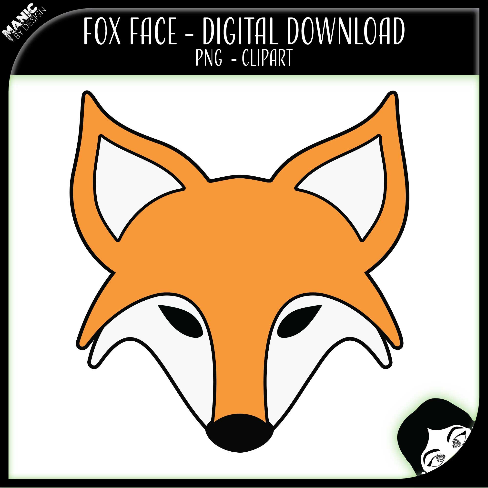 Fox Face PNG Fox Face Design Fox Face Clipart Digital PNG Download - Etsy