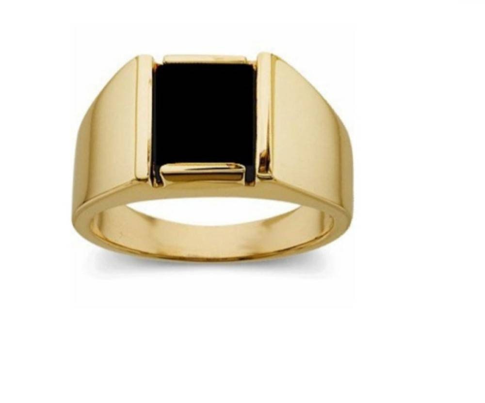 Black Onyx Gemstone Ring For men's/ 925 Solid Silver | Etsy