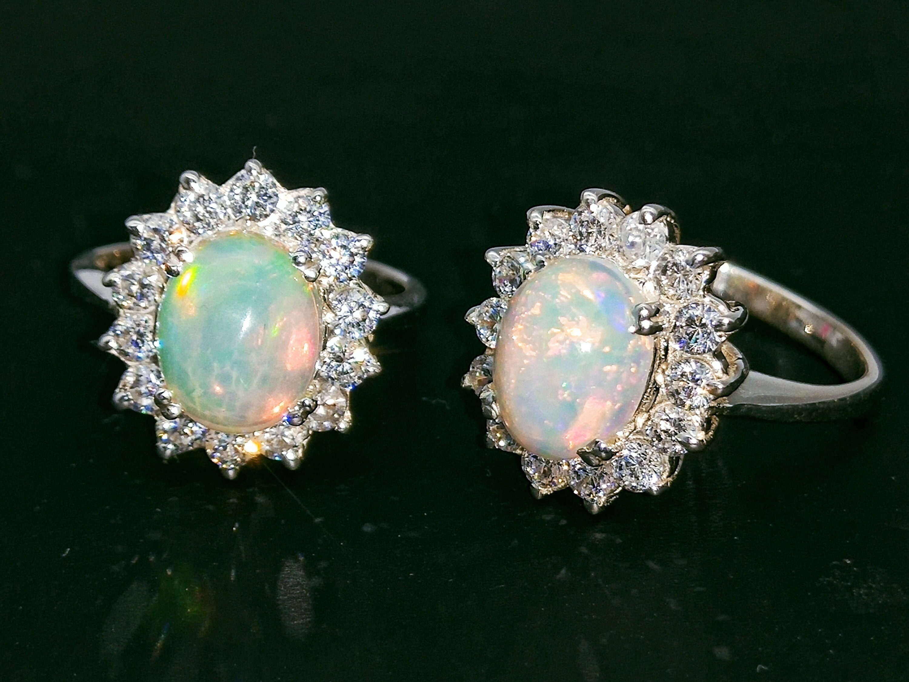 14k Opal Ring-Opal Ring-Natural Opal Ring-Sterling Silver | Etsy