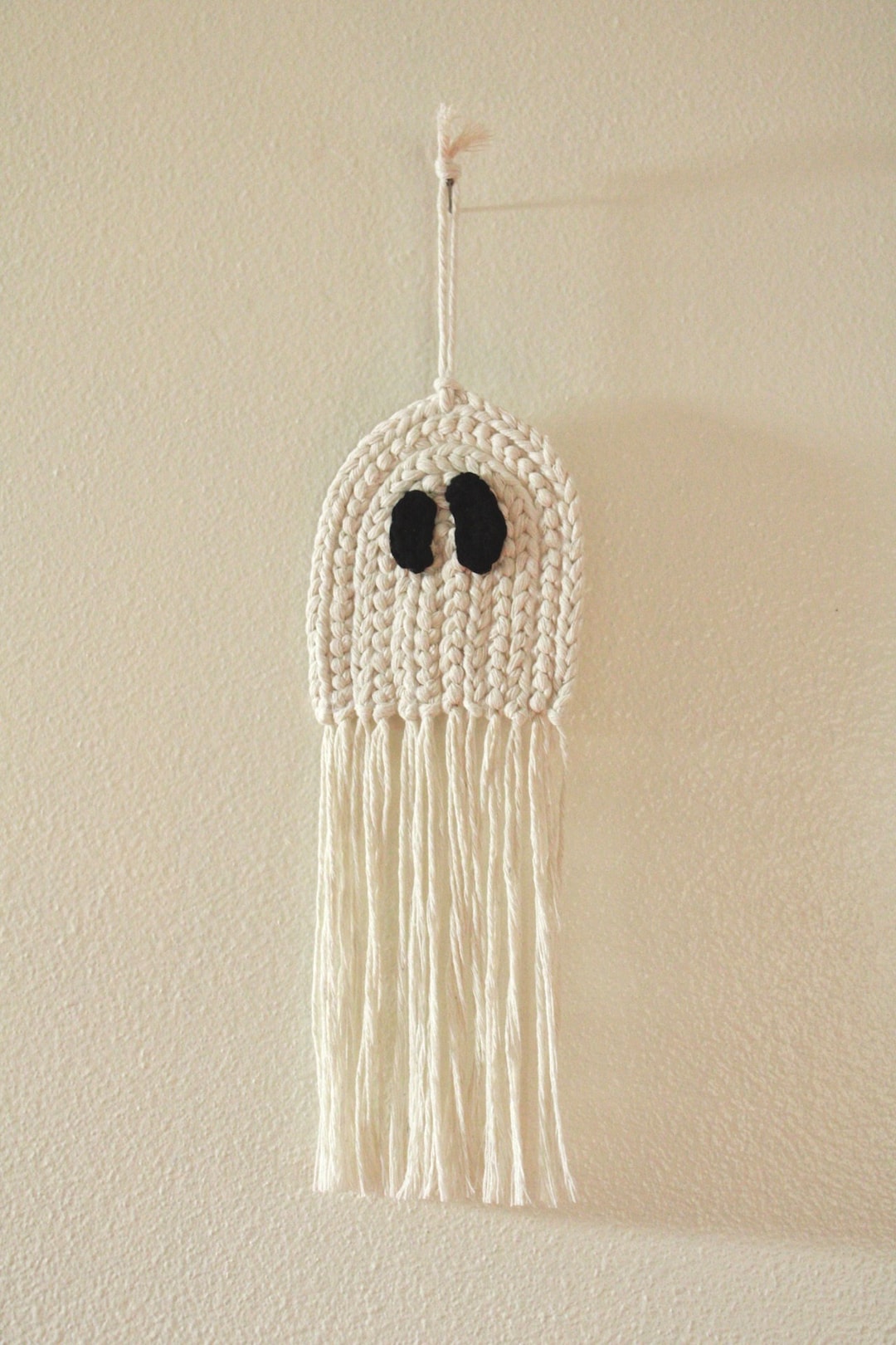 Boho Crochet Halloween Ghost Wall Hanging || Double-sided Ghost Wall ...