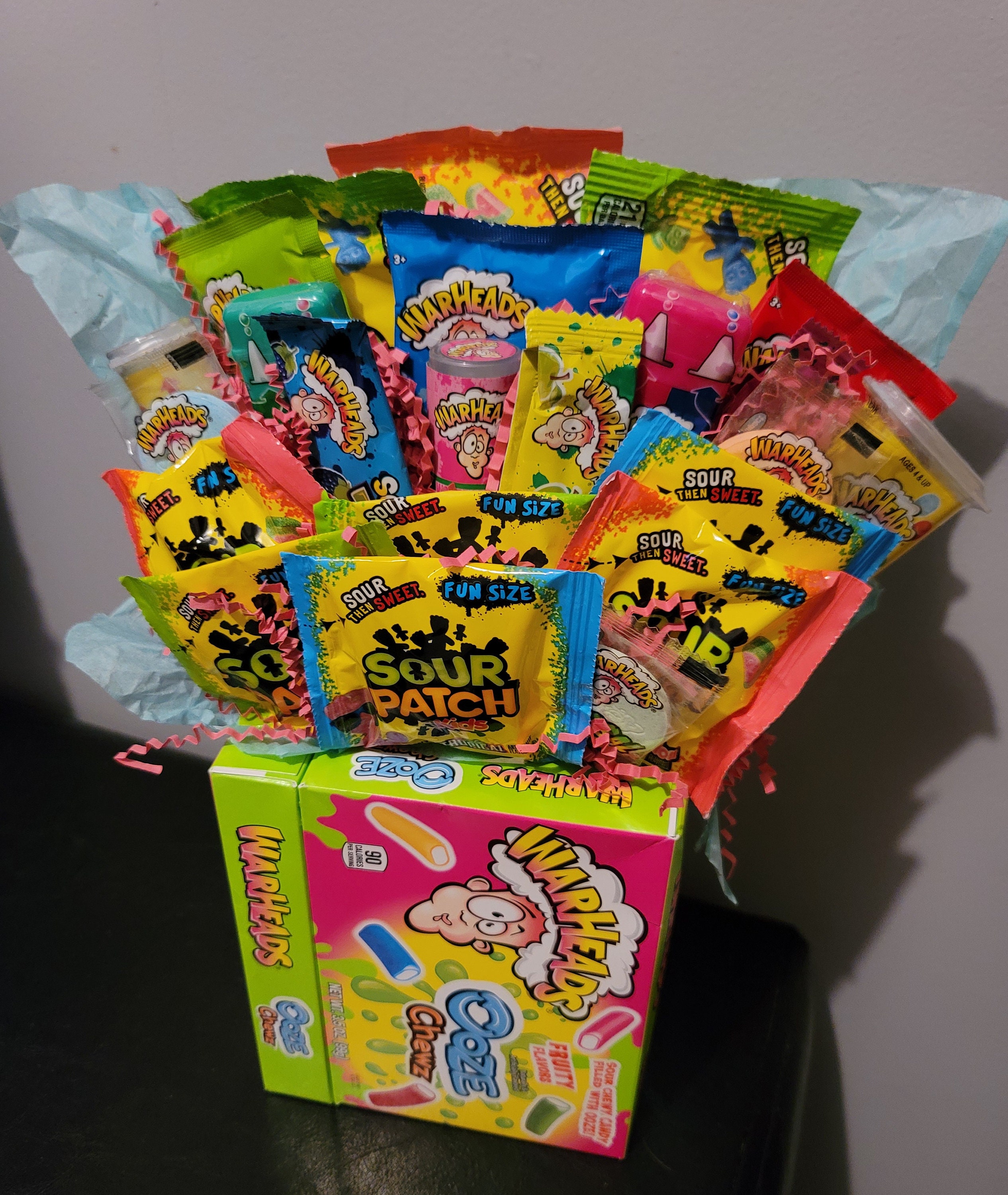 Wow Sour Candy Box Bouquet - Etsy