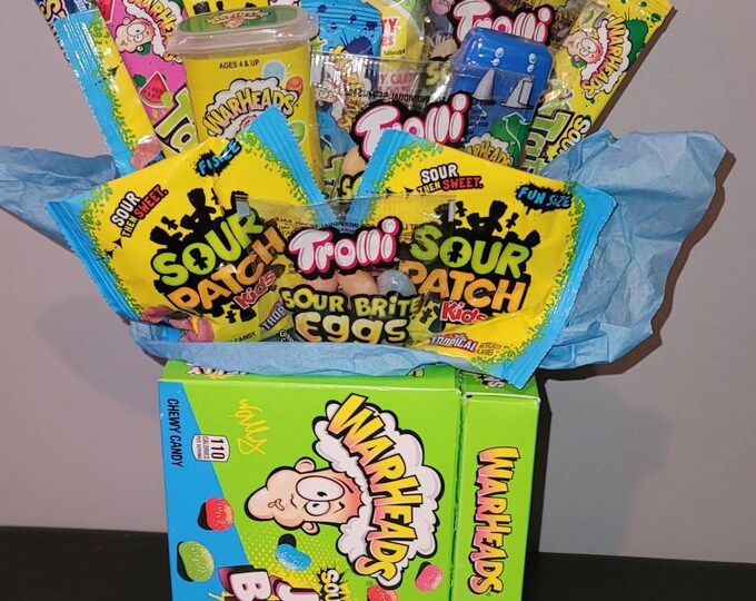 Wow Sour Candy Box Bouquet - Etsy