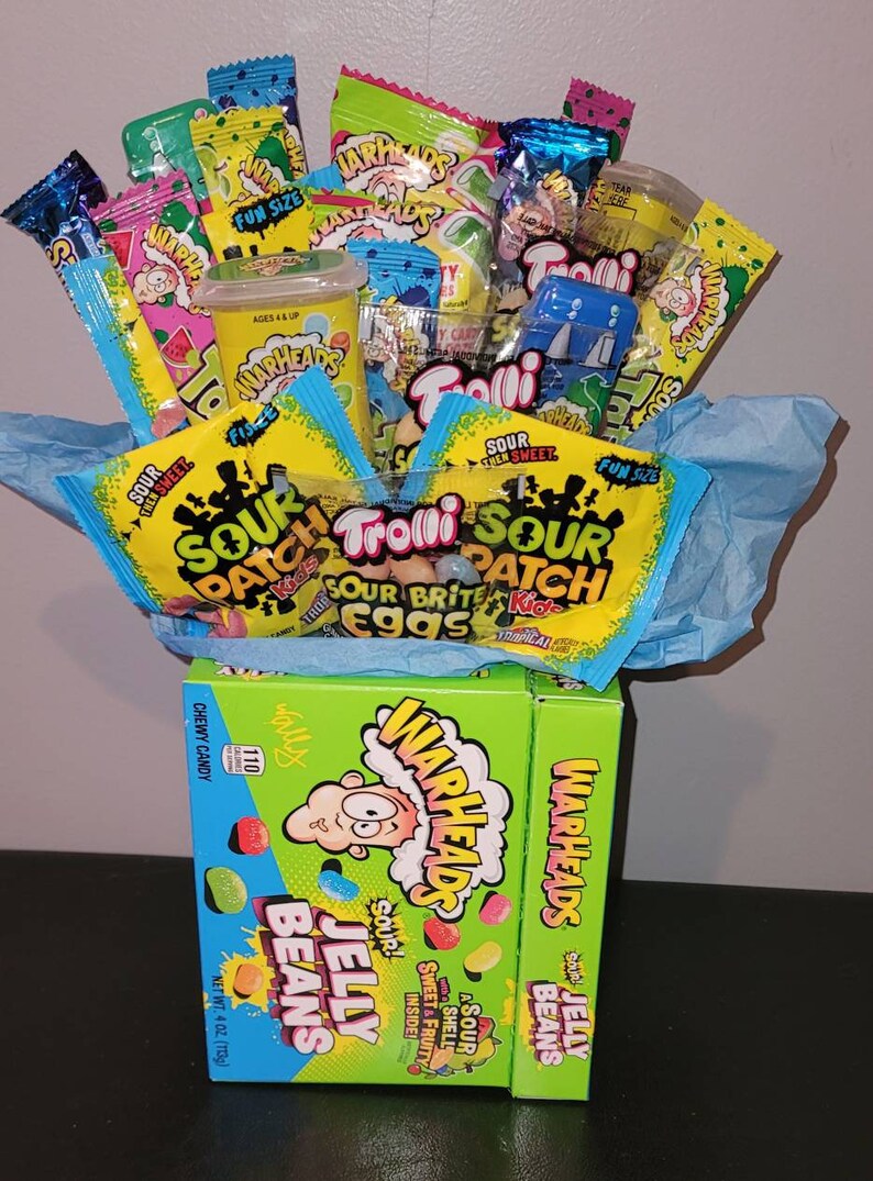 Wow Sour Candy Box Bouquet - Etsy