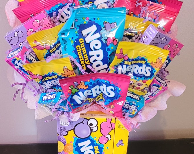 Brilliant and Bright Candy Box Bouquet - Etsy