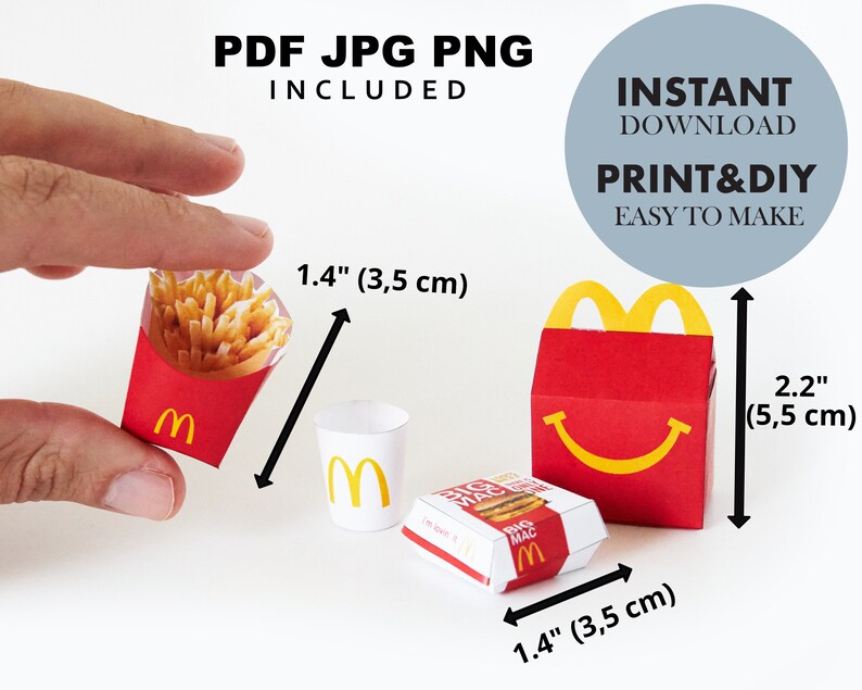 Mini Mcdonalds Menu Big Mac French Fries Happy Meal - Etsy Israel
