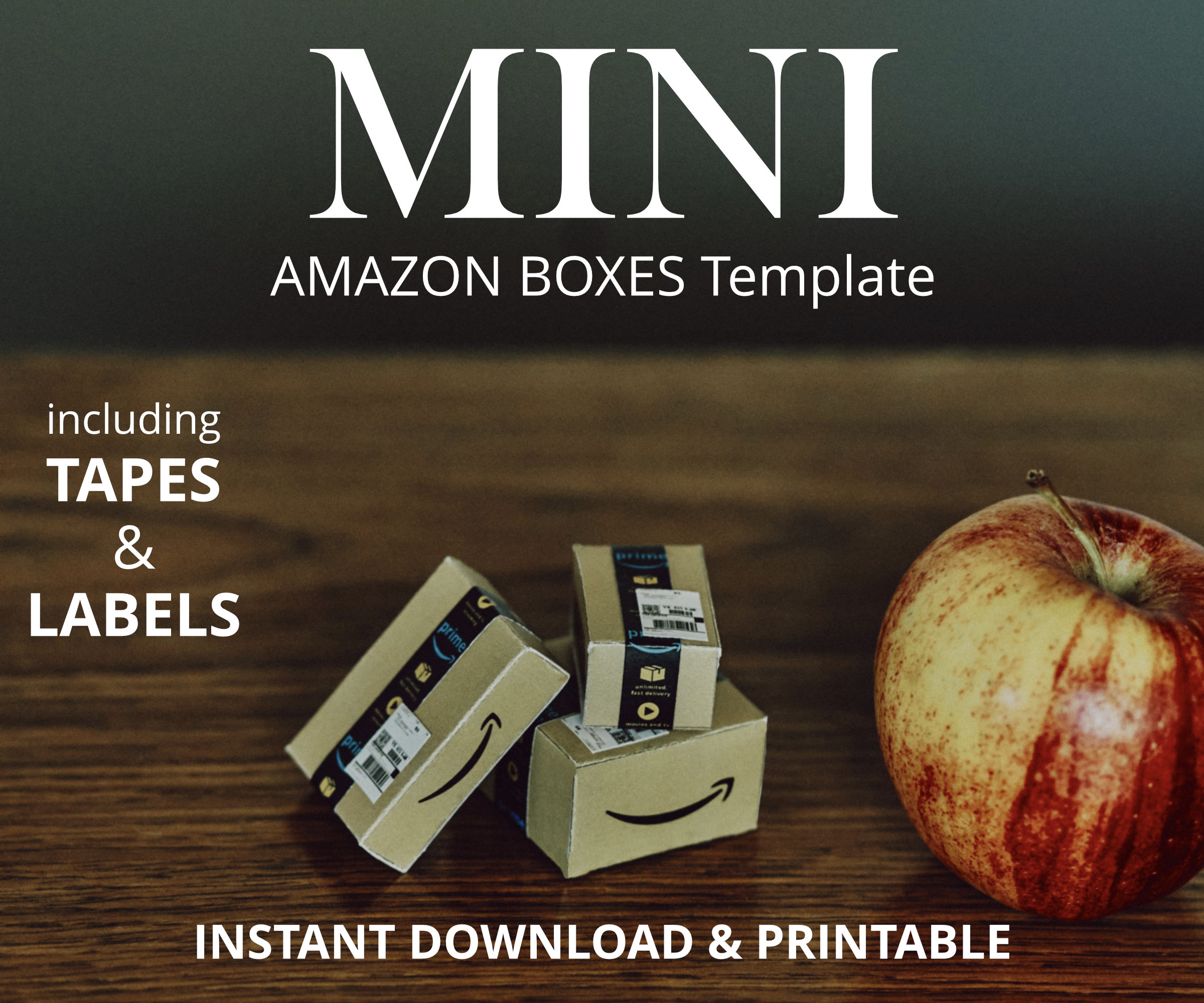 Mini AMAZON BOX template Instant Download printable Packages | Etsy