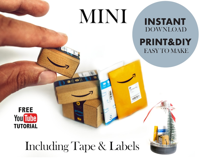 Mini AMAZON BOX 1:6 ENVELOPE Template Instant Download | Etsy