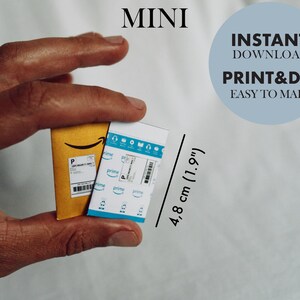 Mini AMAZON Envelope 1:6 template Instant Download printable | Etsy