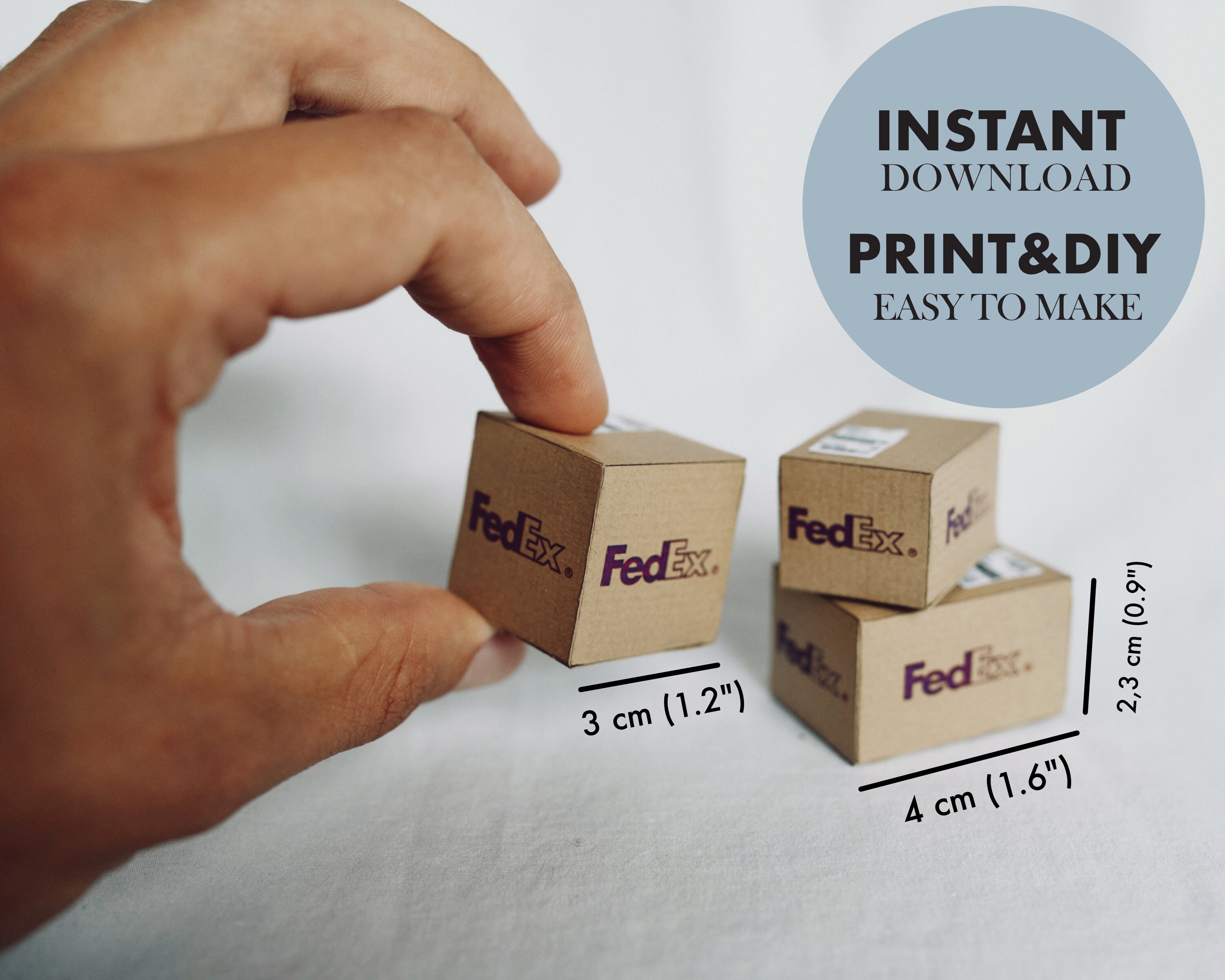 Mini Fedex Ground Box Template Instant Download Printable - Etsy Canada