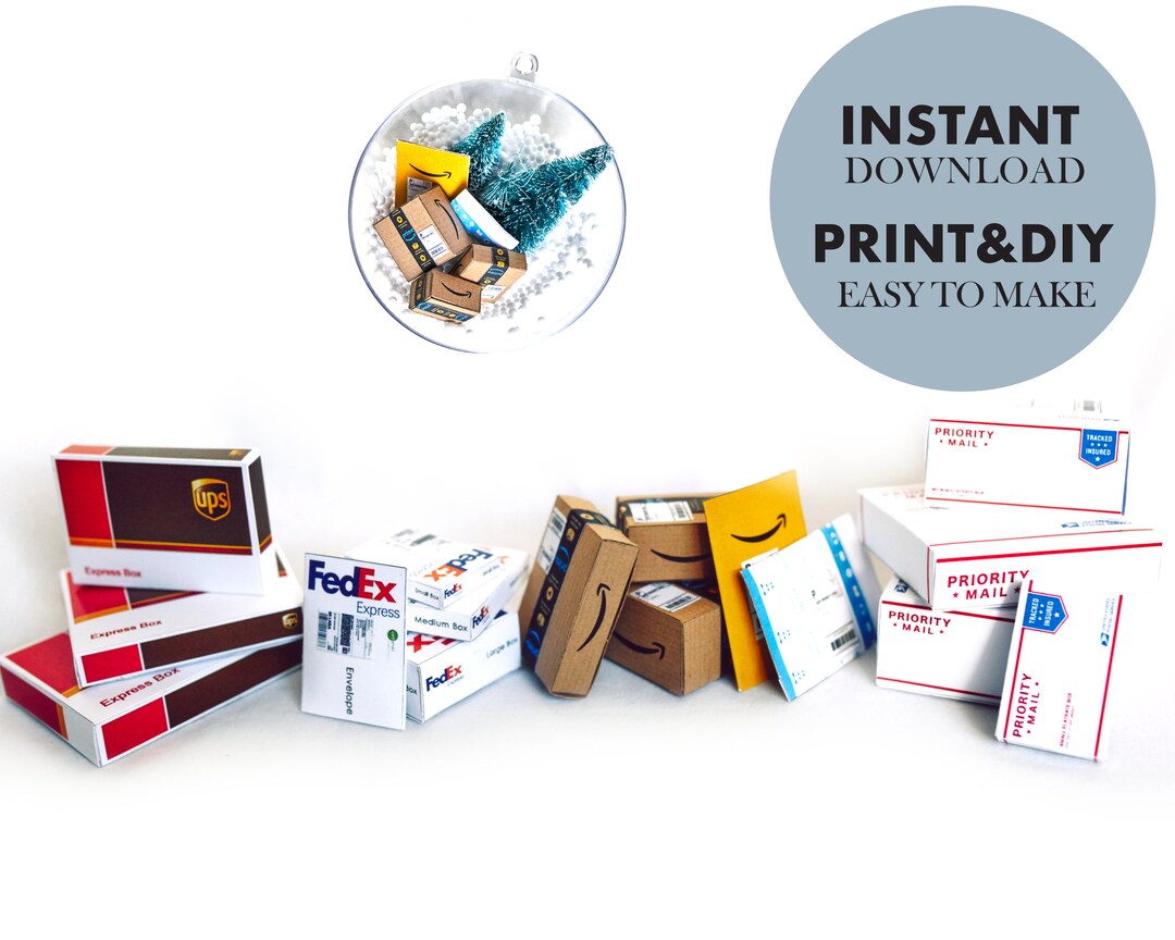 Mini AMAZON FEDEX USPS Ups Envelopes Combo Box Template - Etsy Denmark