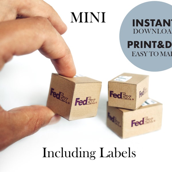 Mini Fedex Box Template - Etsy