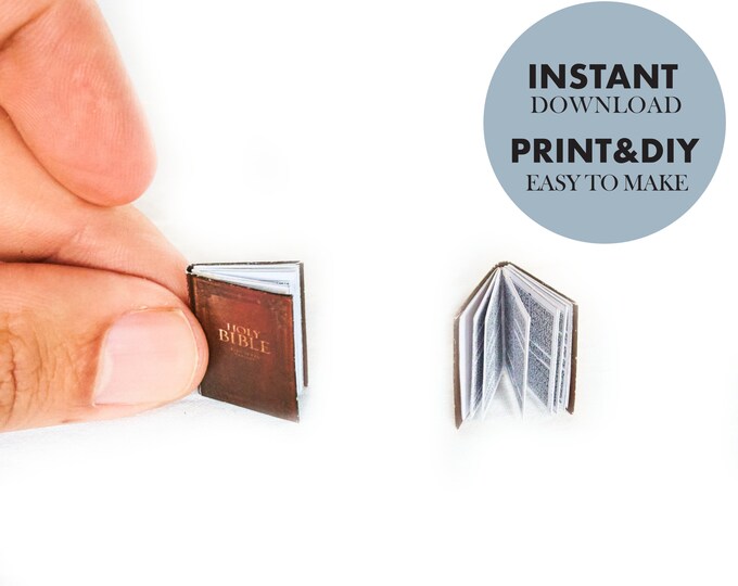 Miniature Holy Bible, Mini Black Bible, 1/12 Scale - Etsy