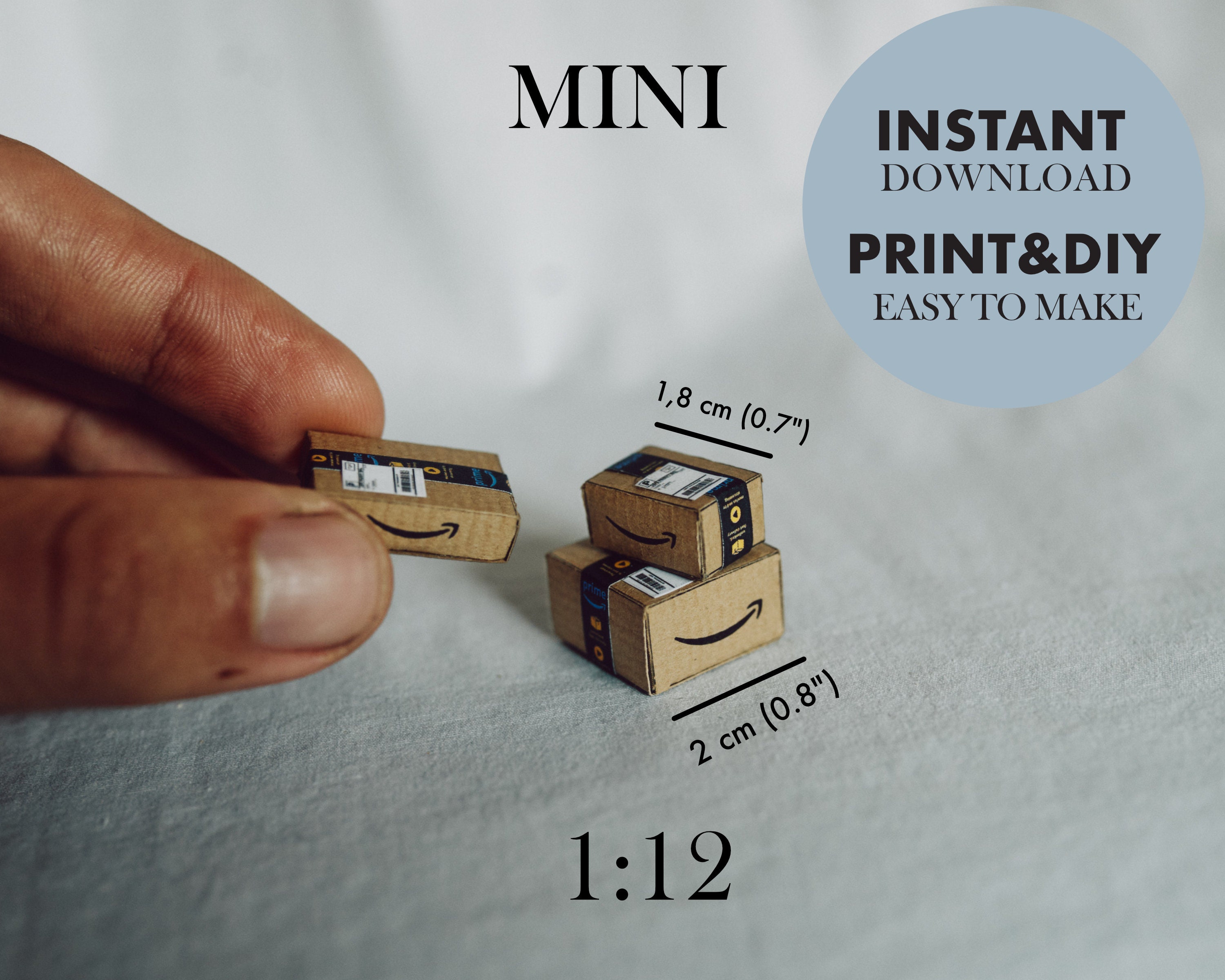 Mini Amazon Box 1:12 Template Instant Download Printable - Etsy