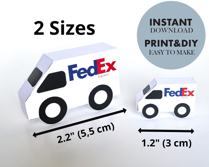 Miniature Fedex Express Van Printable Template - Etsy