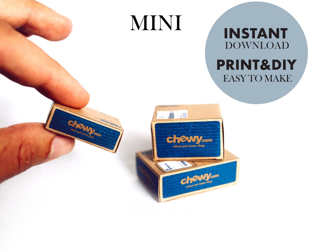 Mini CHEWY Pet BOX Template Instant Download Printable - Etsy Canada
