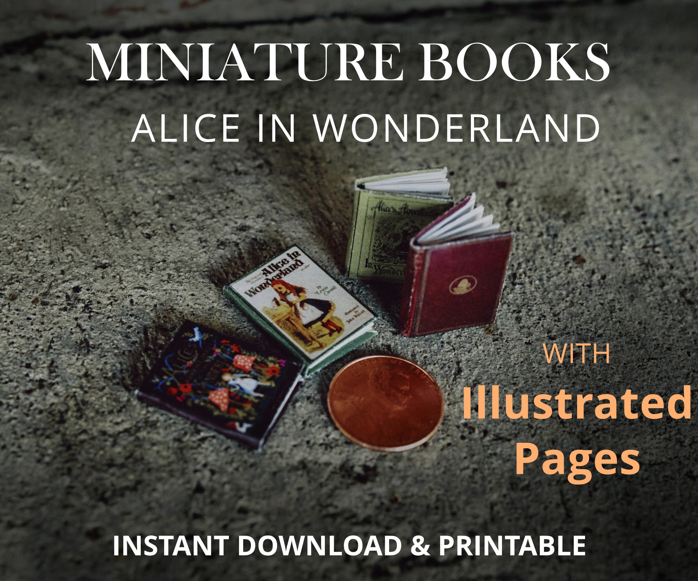 Miniature Books ALICE in WONDERLAND Template Instant Download | Etsy