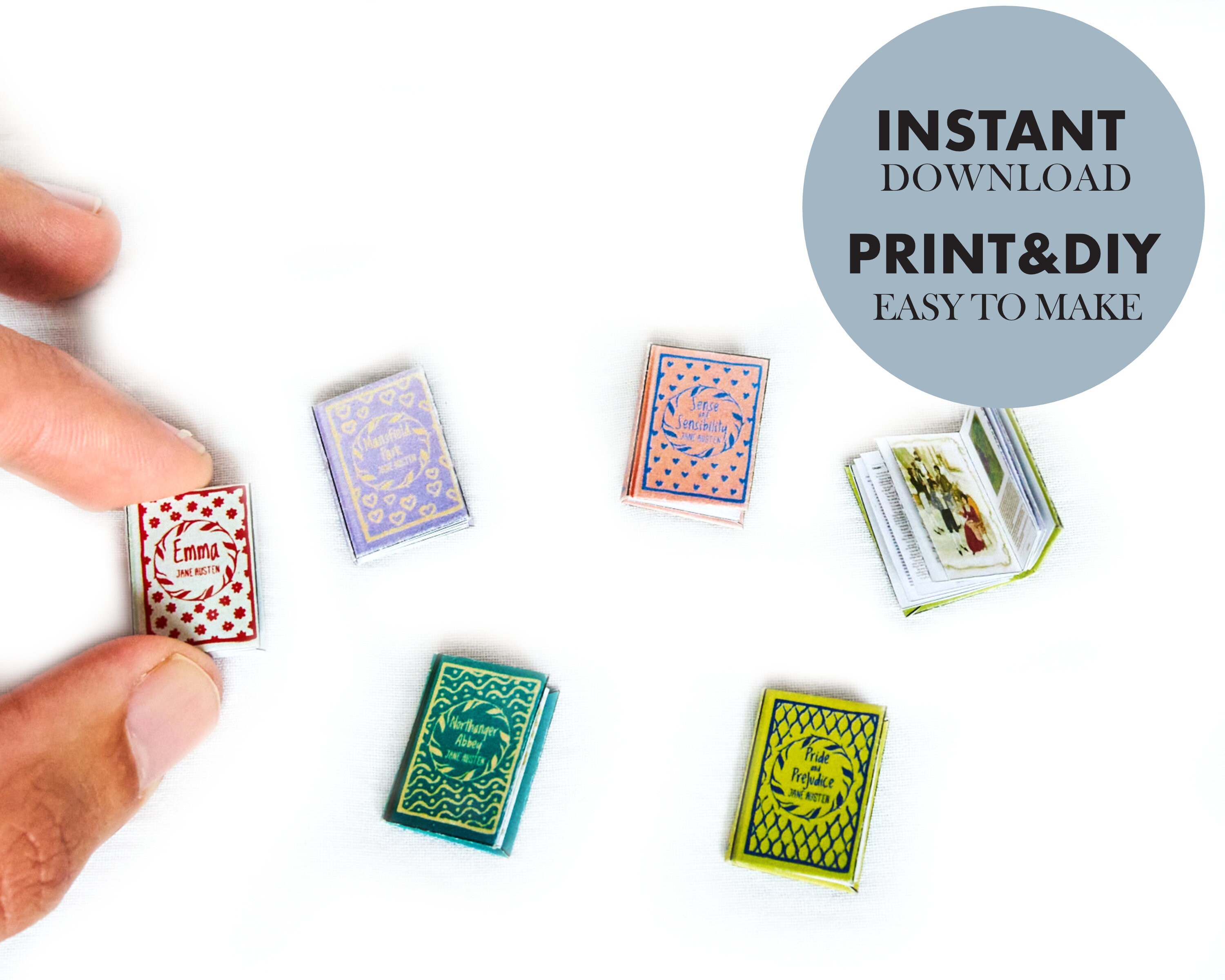 JANE AUSTEN Miniature Book Set Template Printable Tiny DIY - Etsy Australia