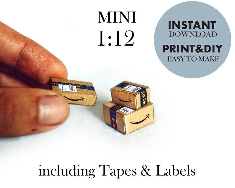 Mini Amazon Box 1:12 Template Instant Download Printable - Etsy