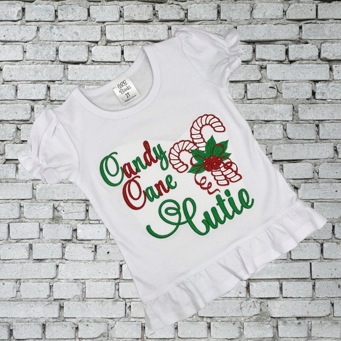 Girl Christmas Outfit Candy Cane Cutie Shirt Red White | Etsy