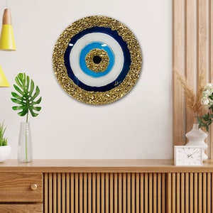 Gold Evil Eye - Custom Epoxy Resin Art Moon - Etsy