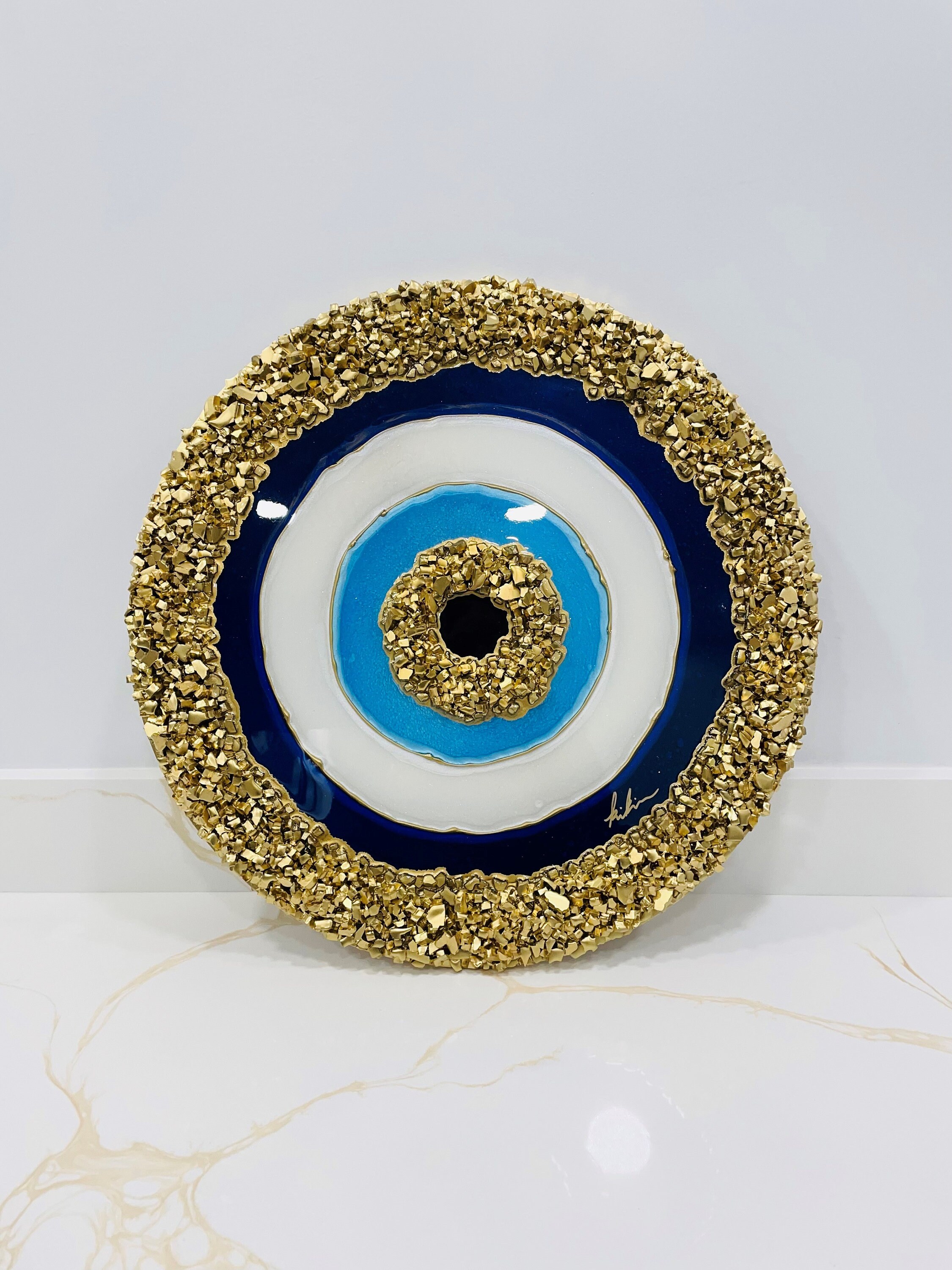 Gold Evil Eye - Custom Epoxy Resin Art Moon - Etsy