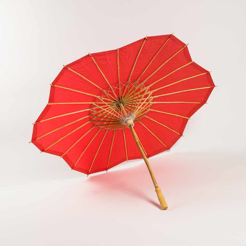 32 Red Paper Parasol Umbrella Scallop Blossom Shaped - Etsy